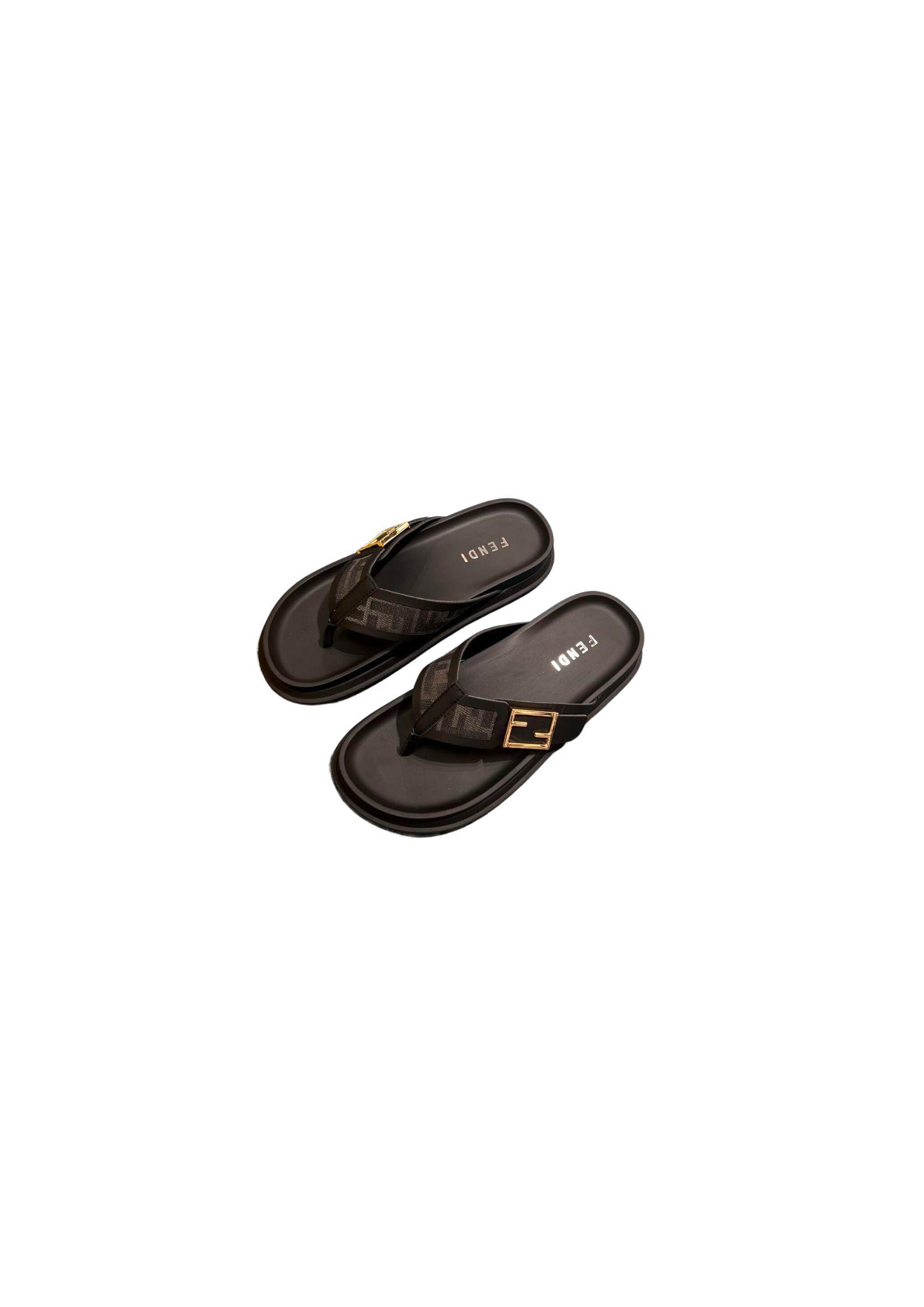 Fendi FF Slides Black For Men - Dealiax