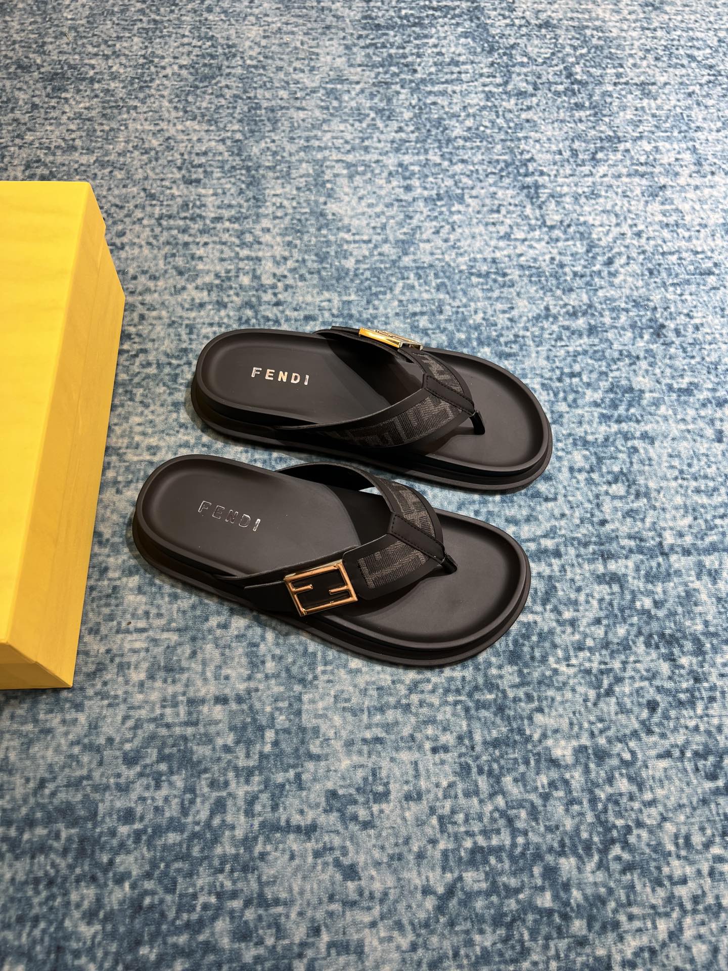 Fendi FF Slides Black For Men - Dealiax
