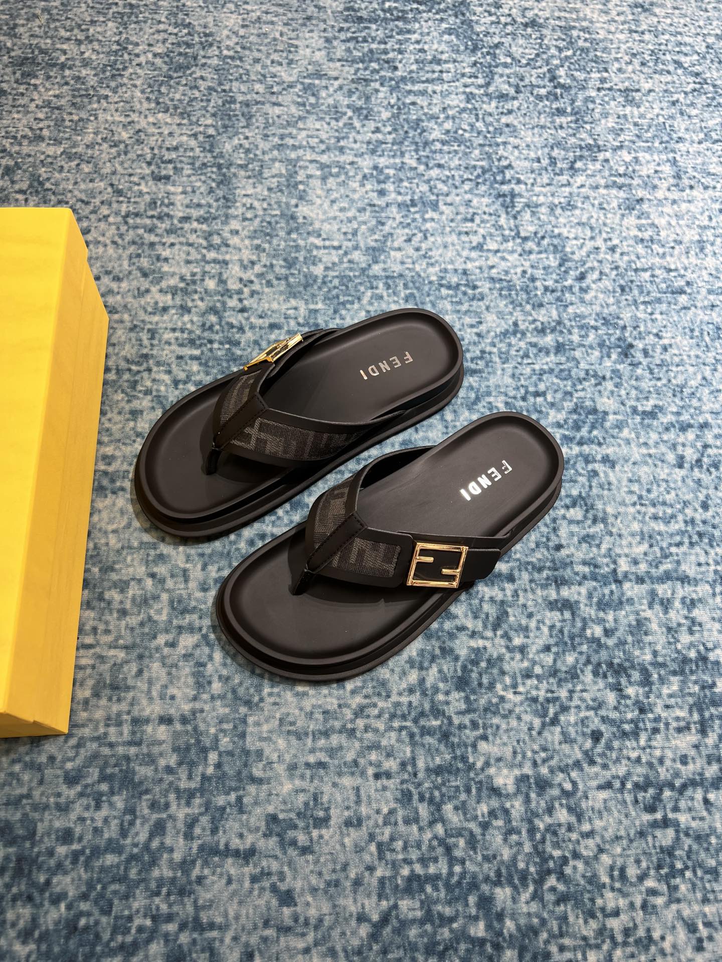Fendi FF Slides Black For Men - Dealiax
