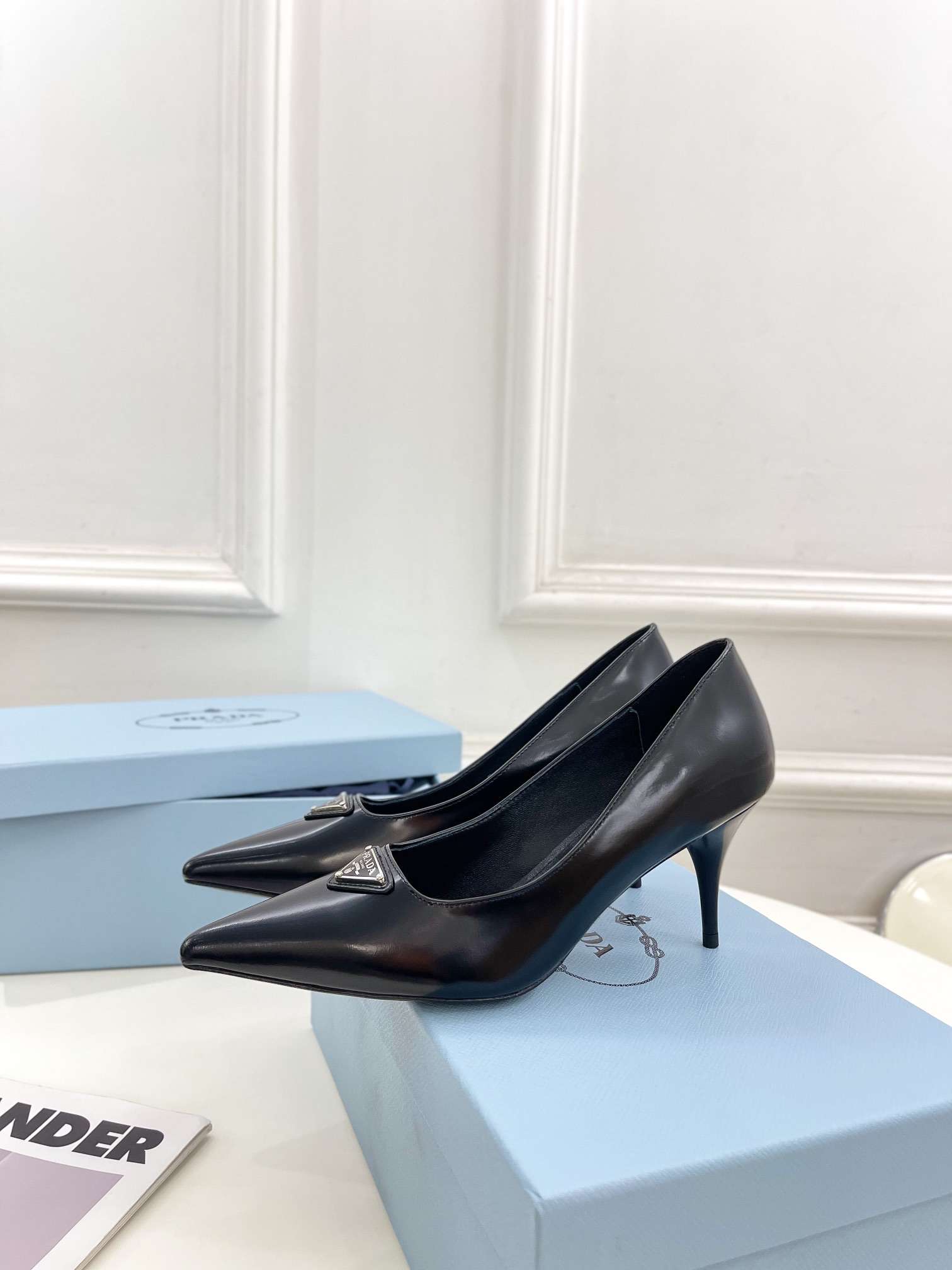 Prada Spike Pumps Black For Women - Dealiax