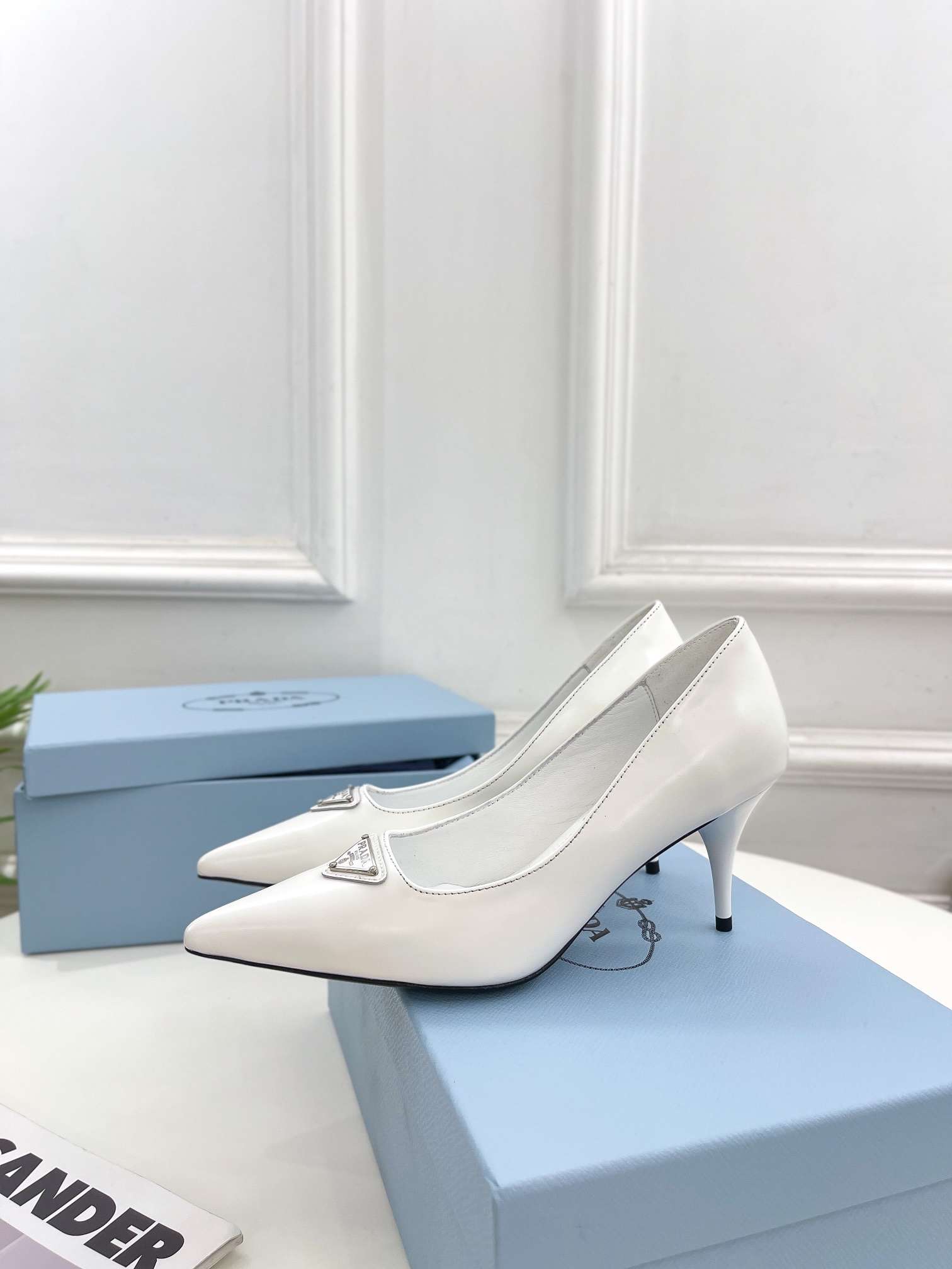 Prada Spike Pumps White For Women - Dealiax