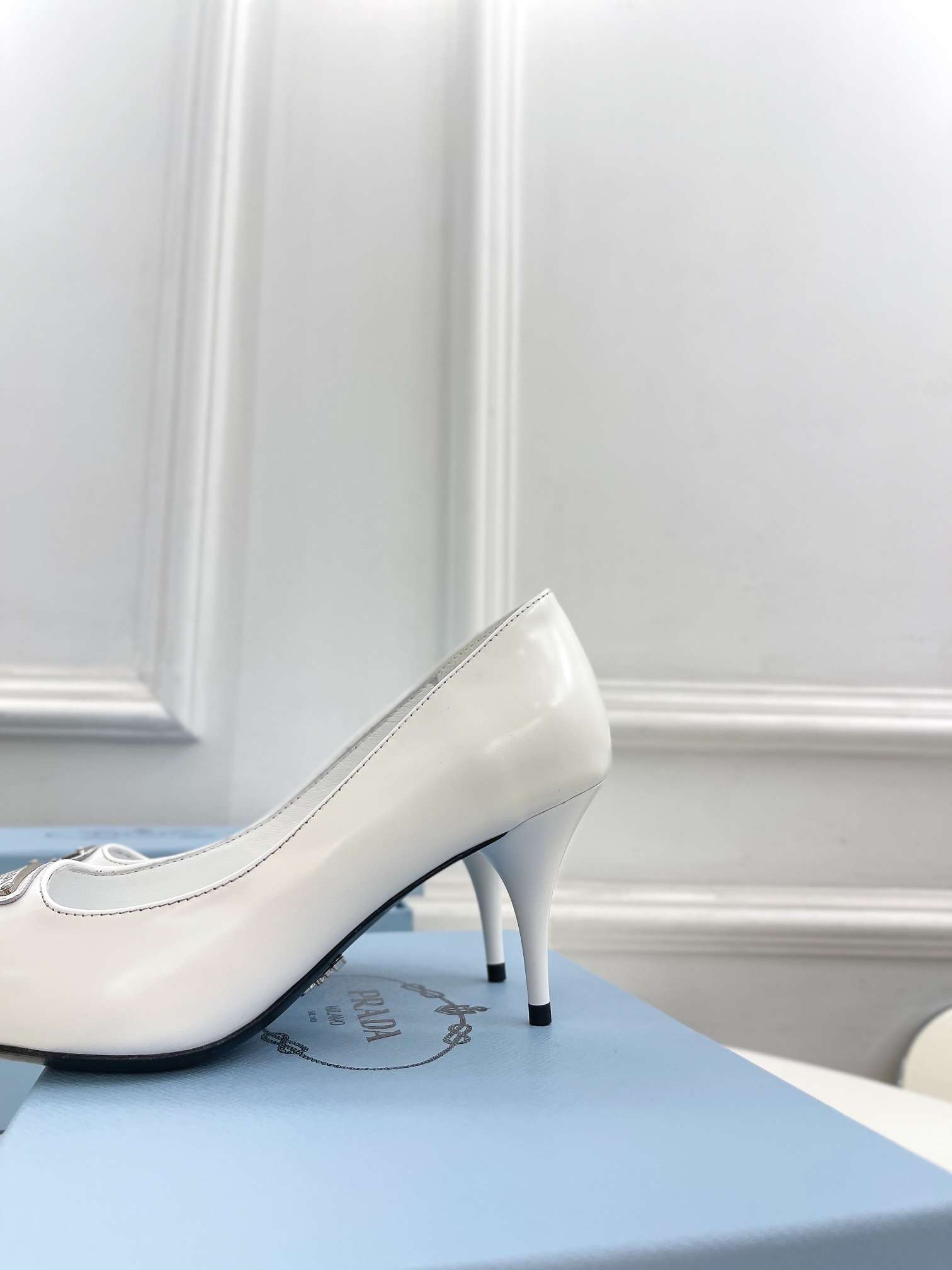 Prada Spike Pumps White For Women - Dealiax