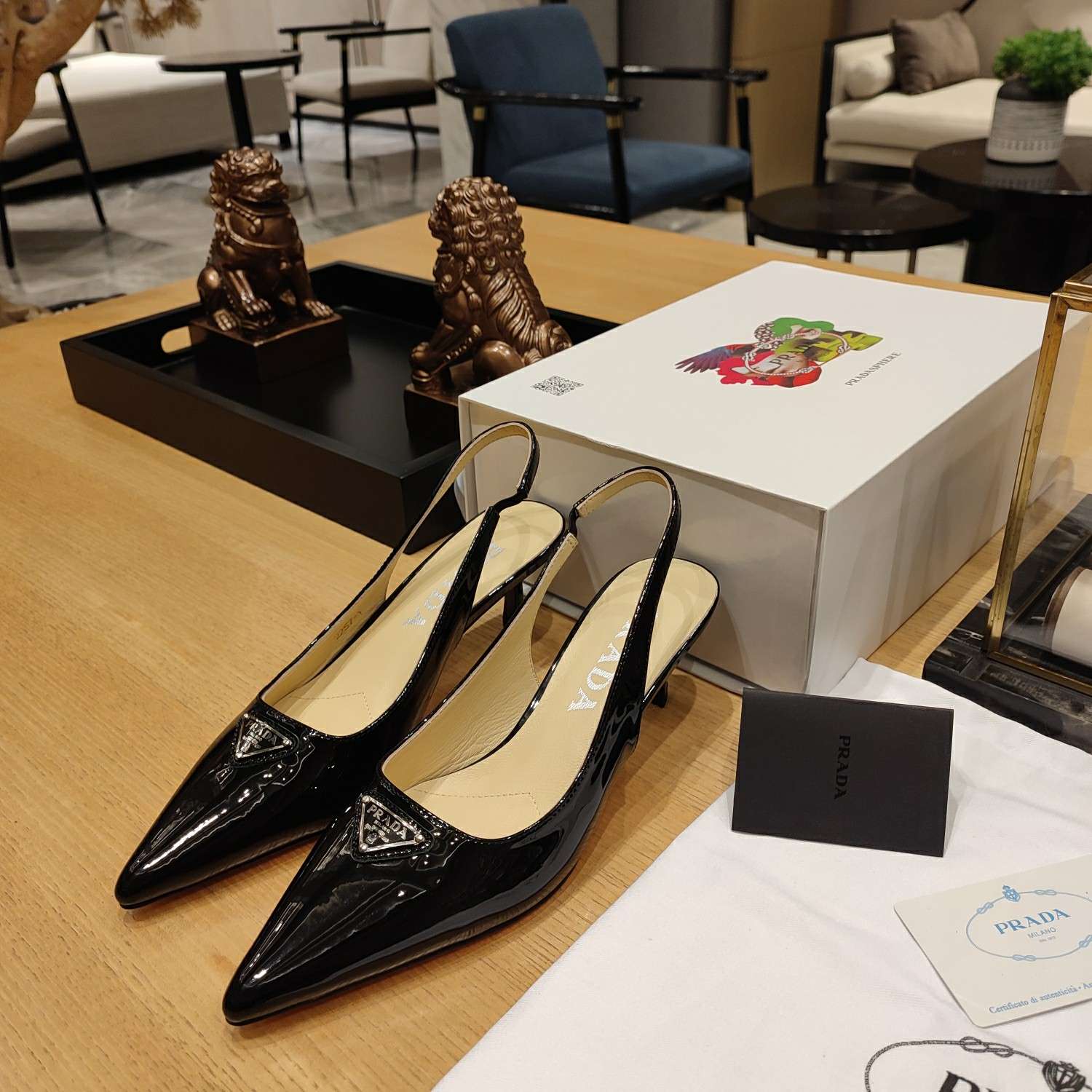 Prada Slingback Spike Pumps Black For Women - Dealiax