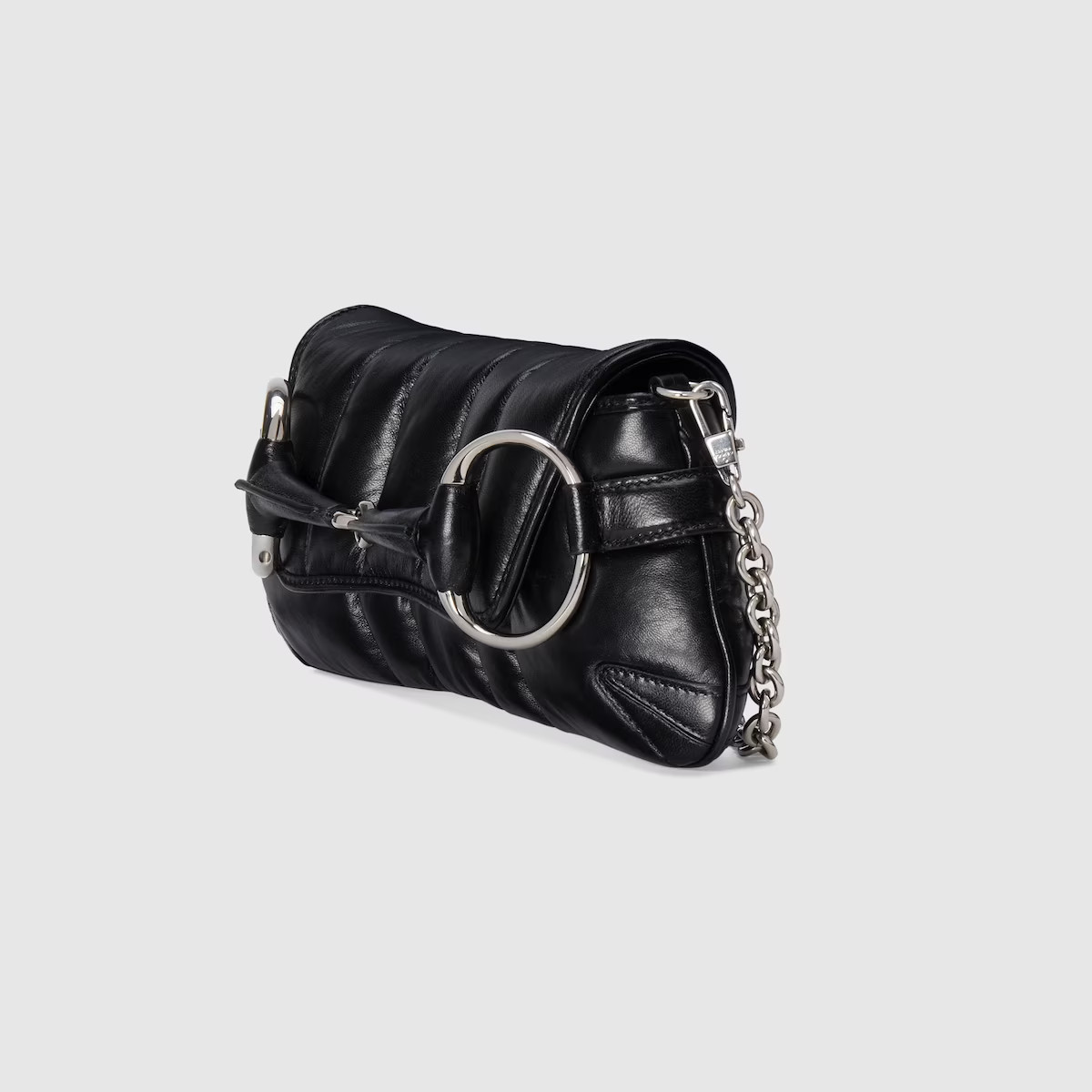 Gucci Horsebit Chain Small Shoulder Black Bag For Women 764339 AACU1 ...