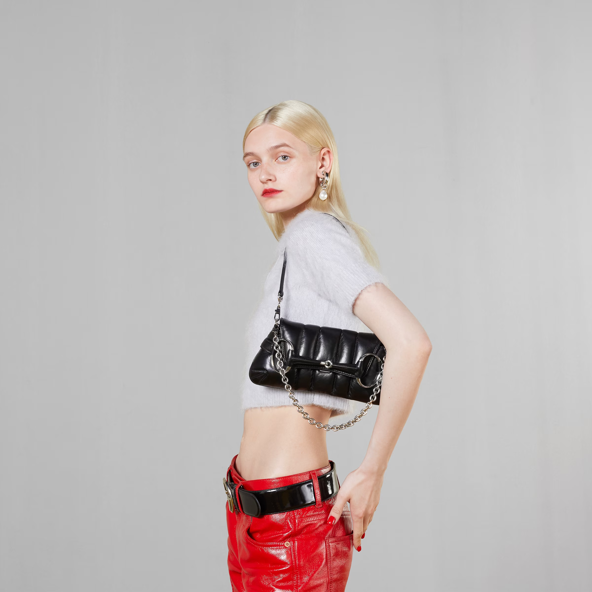 Gucci Horsebit Chain Small Shoulder Black Bag For Women 764339 AACU1 ...