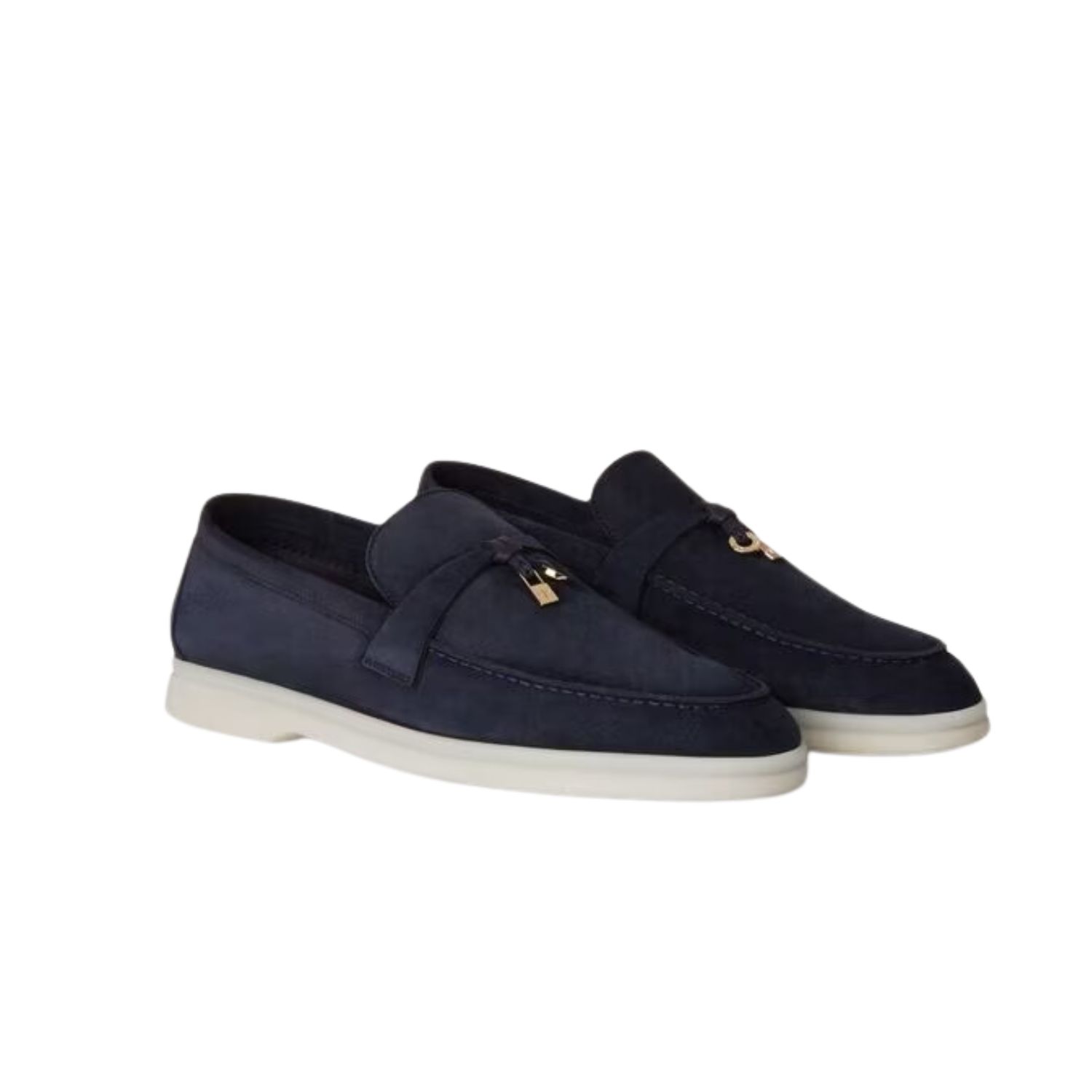 Loro Piana Summer Charms Walk Loafers Argo Blue Melange For Women - FAE5444 W948