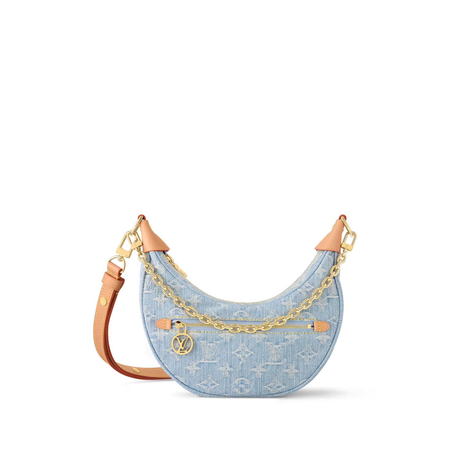 Louis Vuitton Loop Other Monogram Canvas Handbags Sky Blue Denim For Women 9in/23cm M24846 - Dealiax