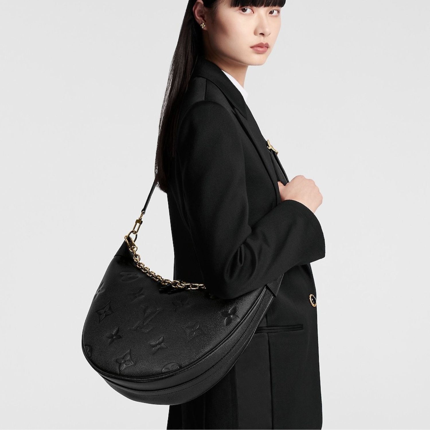 Louis Vuitton Loop Hobo Monogram Empreinte Black For Women 38cm/15in ...