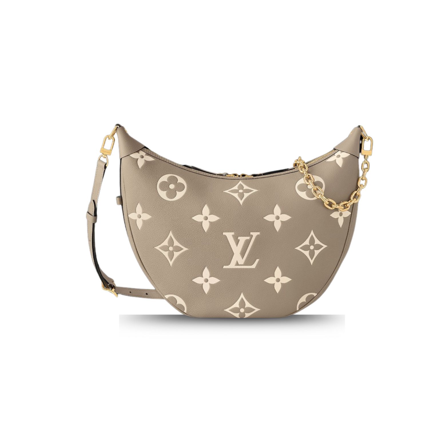 Louis Vuitton Loop Hobo Monogram Empreinte Grey/Cream For Women 38cm ...