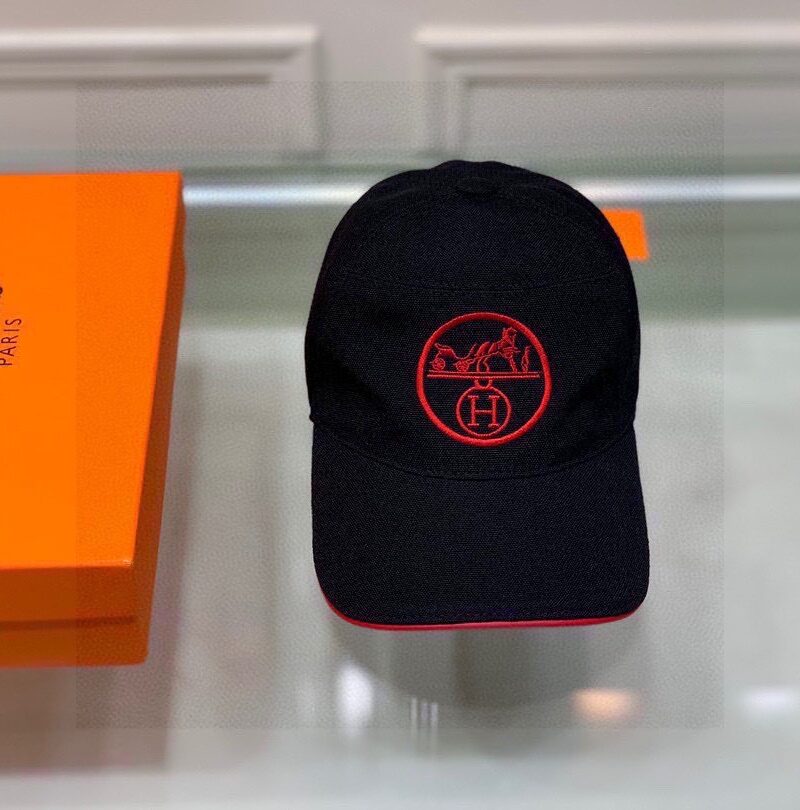 Hermes Davis H Primavera Cap Black Hermes Cap - Dealiax