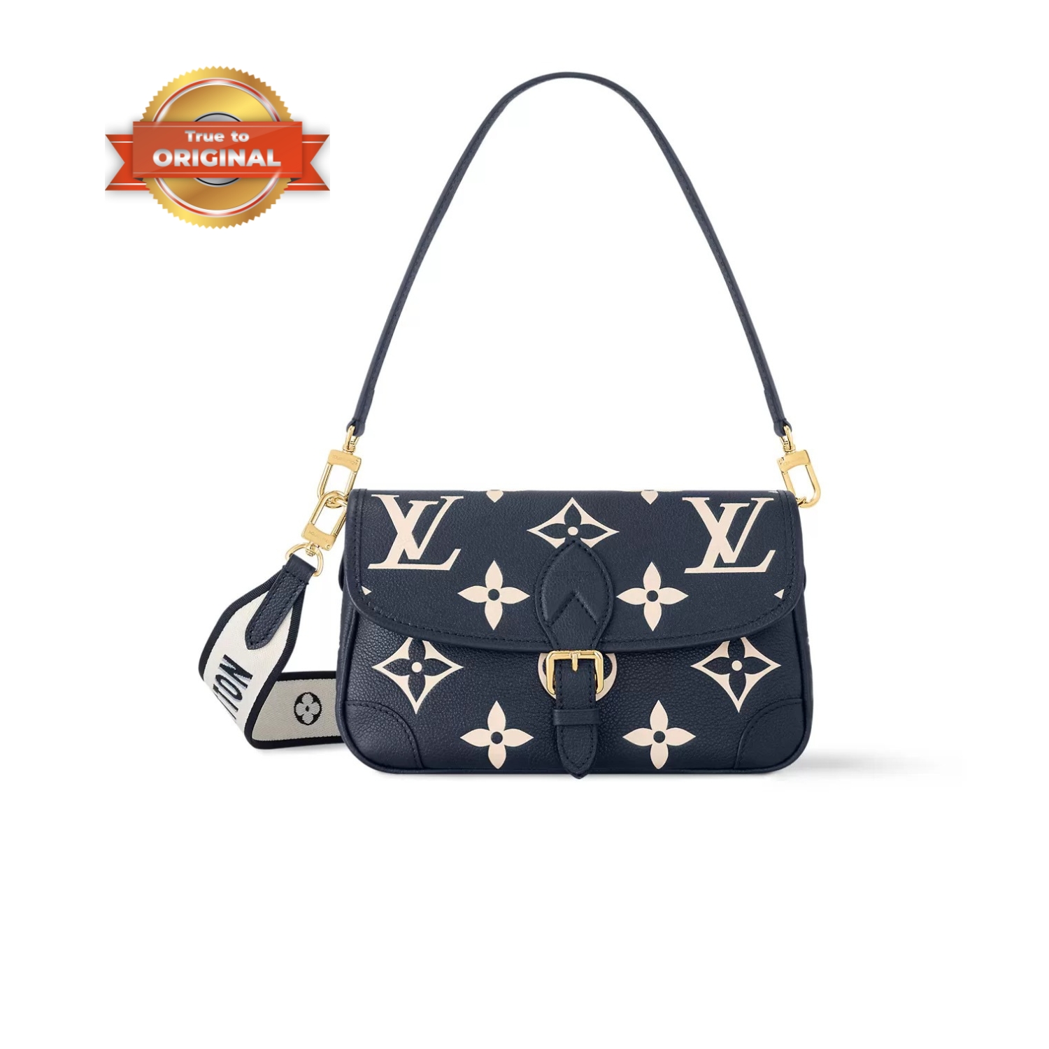 [True-to-ORIGINAL] Louis Vuitton Diane Navy Blue For Women 9.4 Inches ...