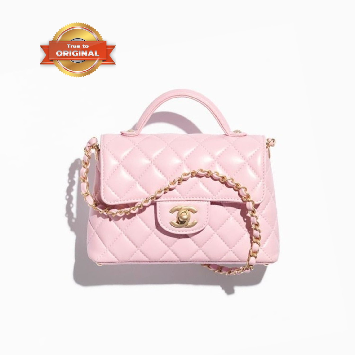 [True-to-ORIGINAL] Chanel Small Flap Bag With Top Handle Light Pink 8 ...