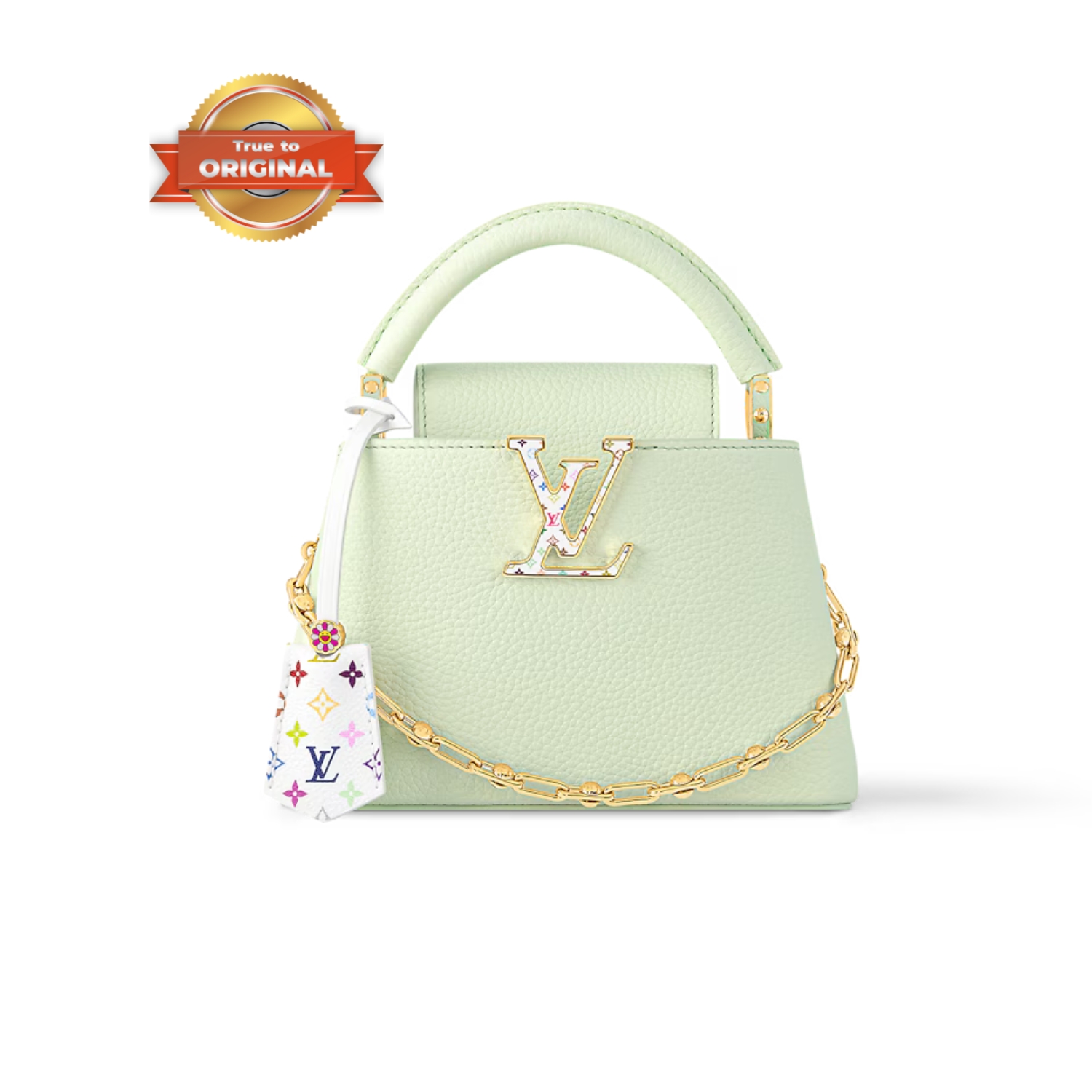 [True-to-ORIGINAL] Louis Vuitton LV x TM Capucines Mini Vert d’Eau Green For Women 8.3in/21cm ...