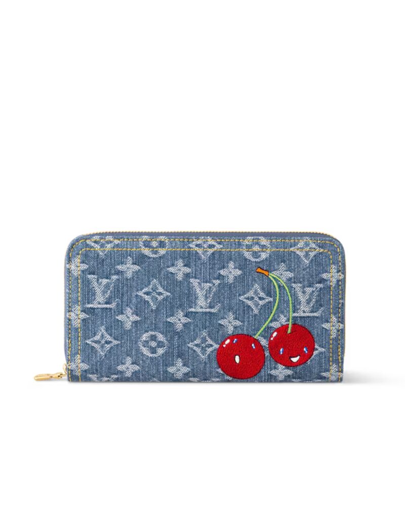 Louis Vuitton LV x TM Zippy Wallet Cherry Denim For Women 7.7in/19.5cm ...