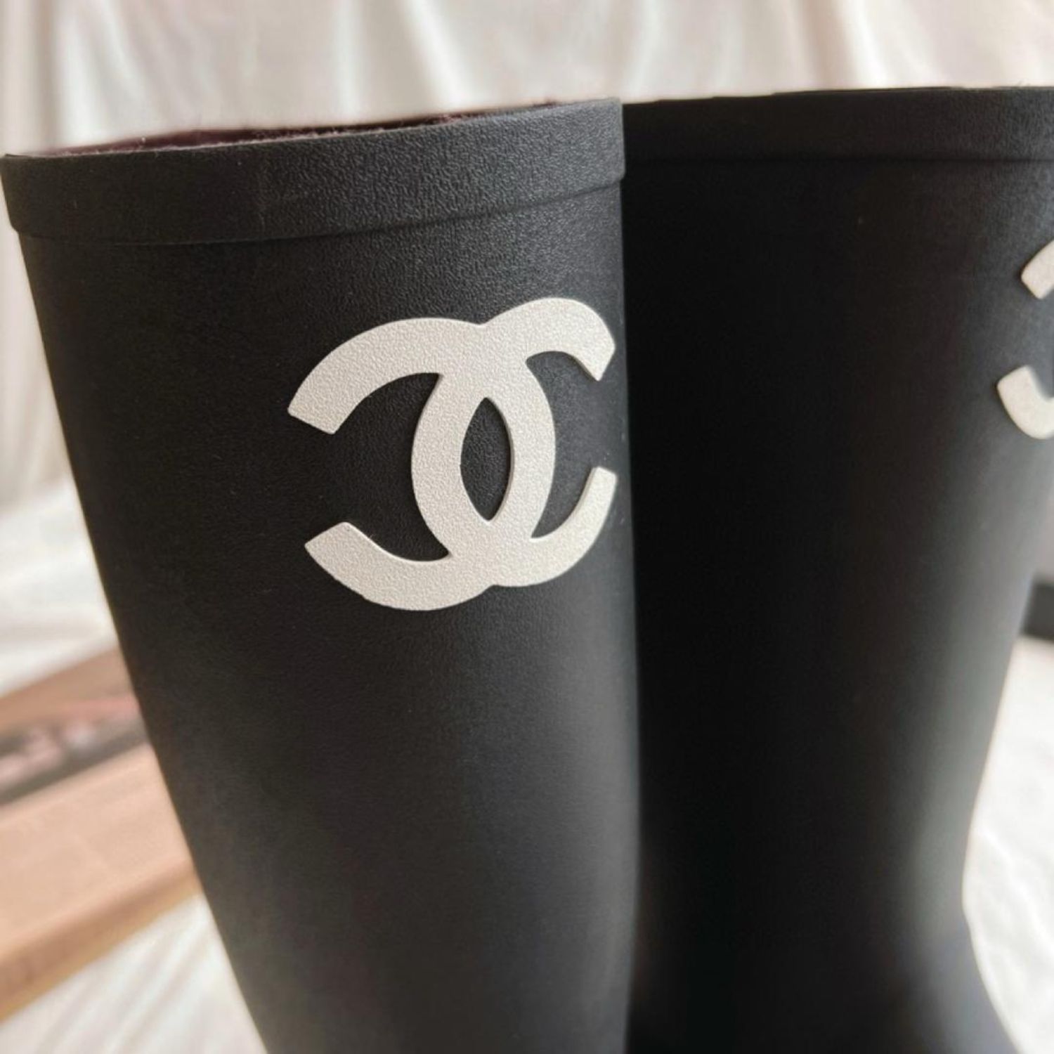 Chanel Rubber Boots Black For Women - Dealiax