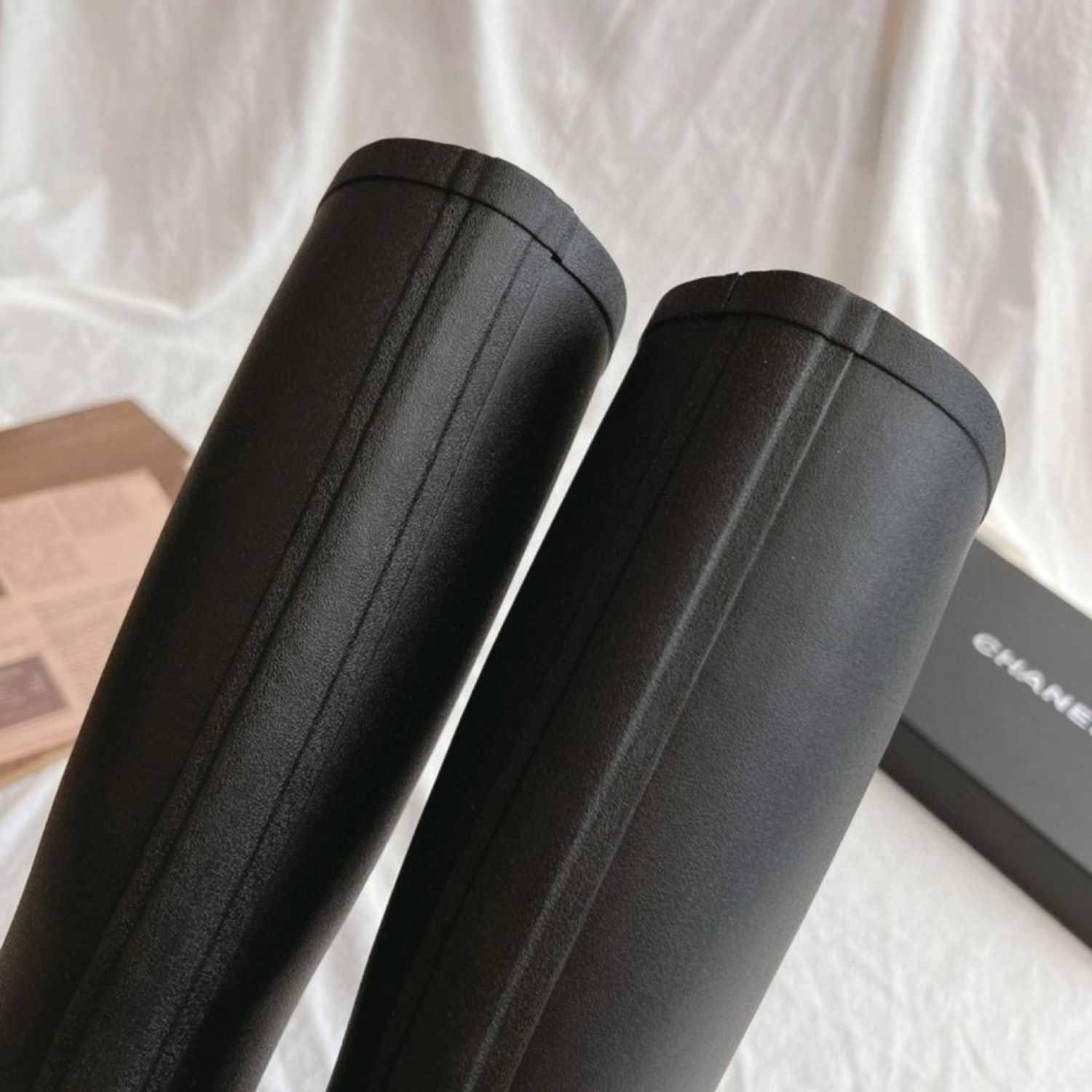 Chanel Rubber Boots Black For Women - Dealiax