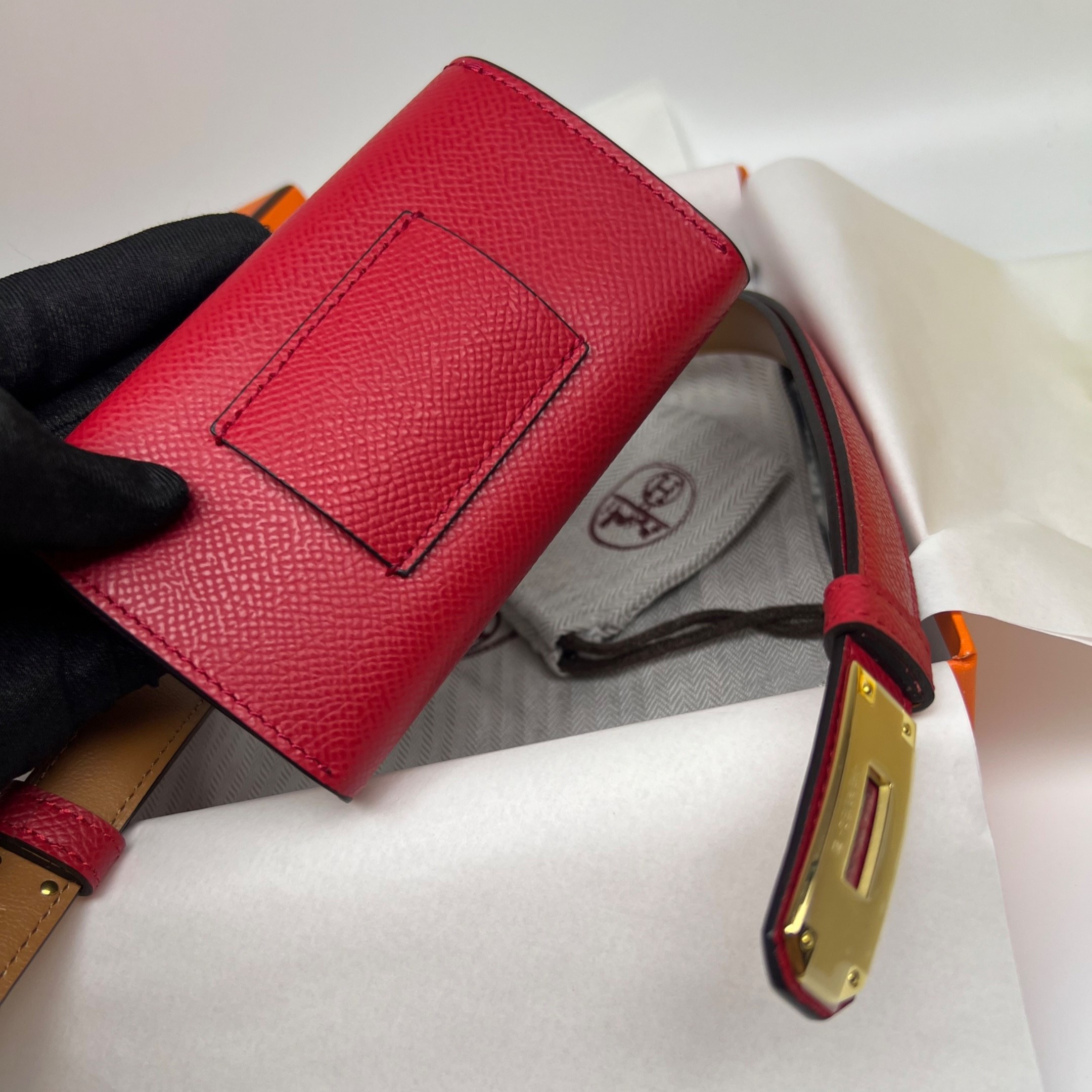 Hermes Kelly Pocket 18 Belt Rouge Radieux For Women H081120CCO5 - Dealiax