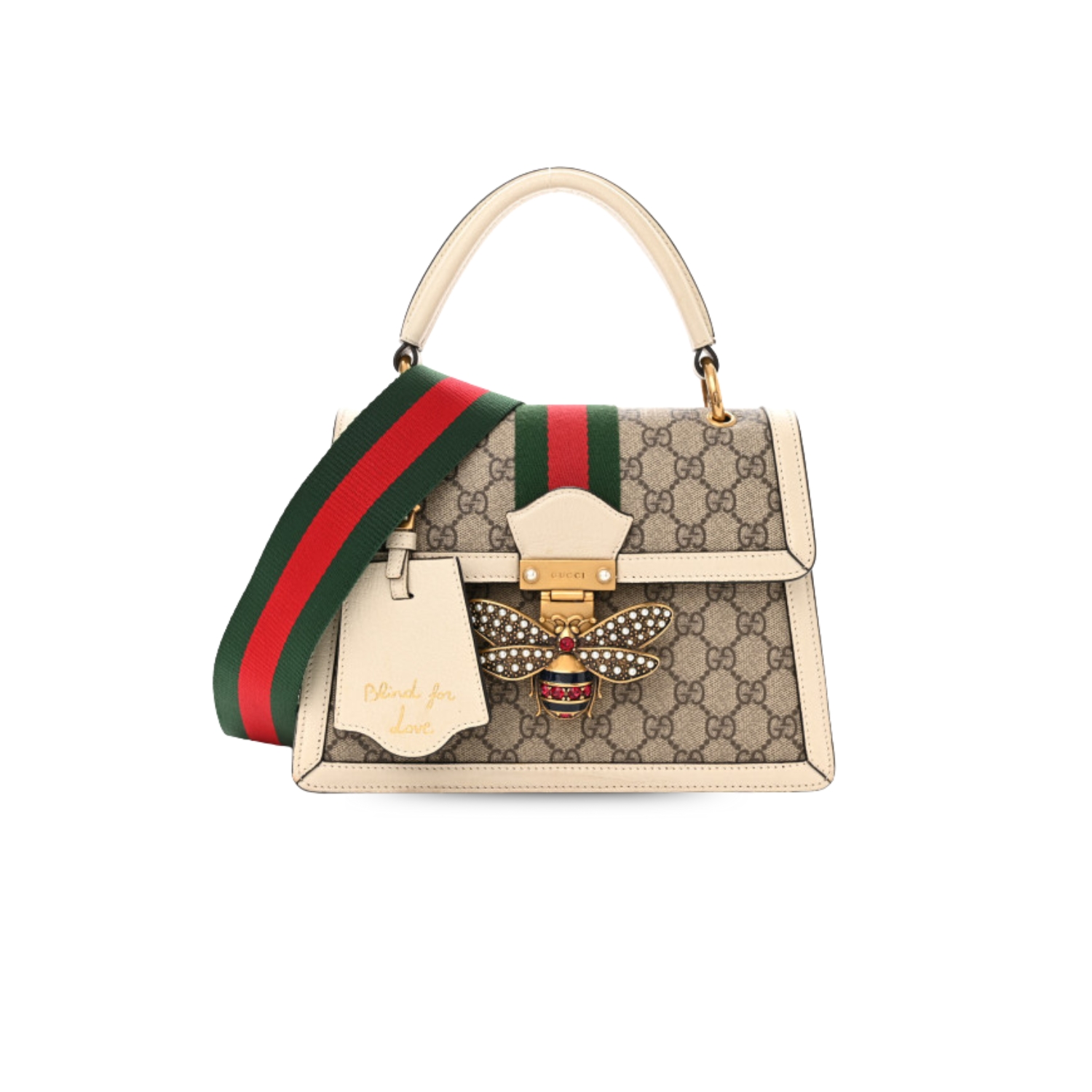 Gucci Queen Margaret GG Small Top Handle Bag Beige And Ebony GG Supreme ...