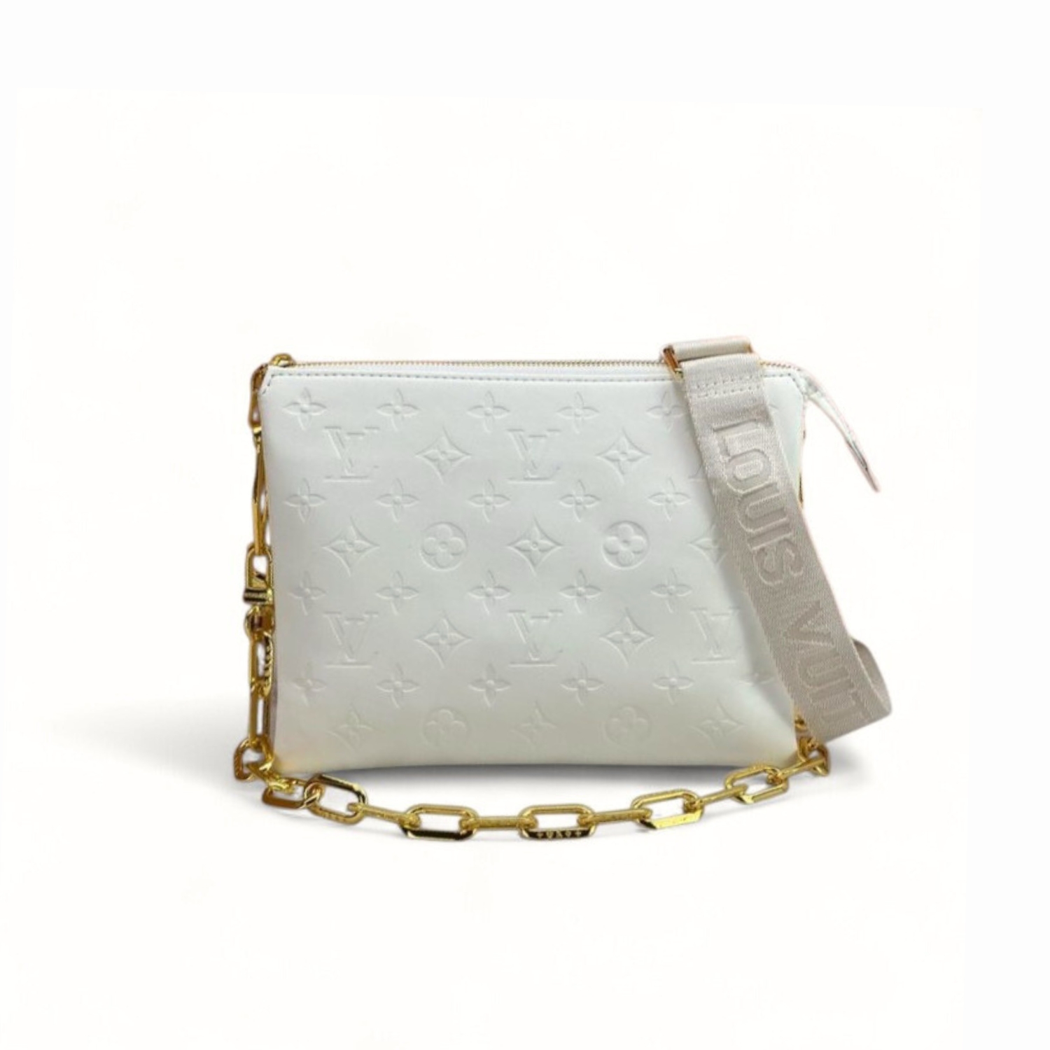 Louis Vuitton Coussin PM Monogram-Embossed Cream For Women 10.2in/26cm ...