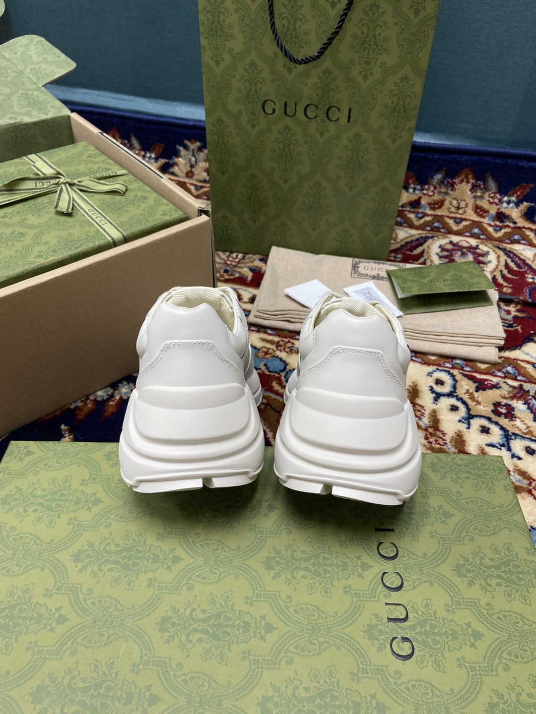 Gucci Men's Rhyton Sneakers With Logo Gucci White Ivory For Men 500878 ...